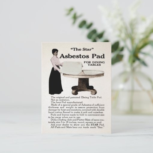 Vintage Asbestos Pad Advertisement Postcard | Zazzle