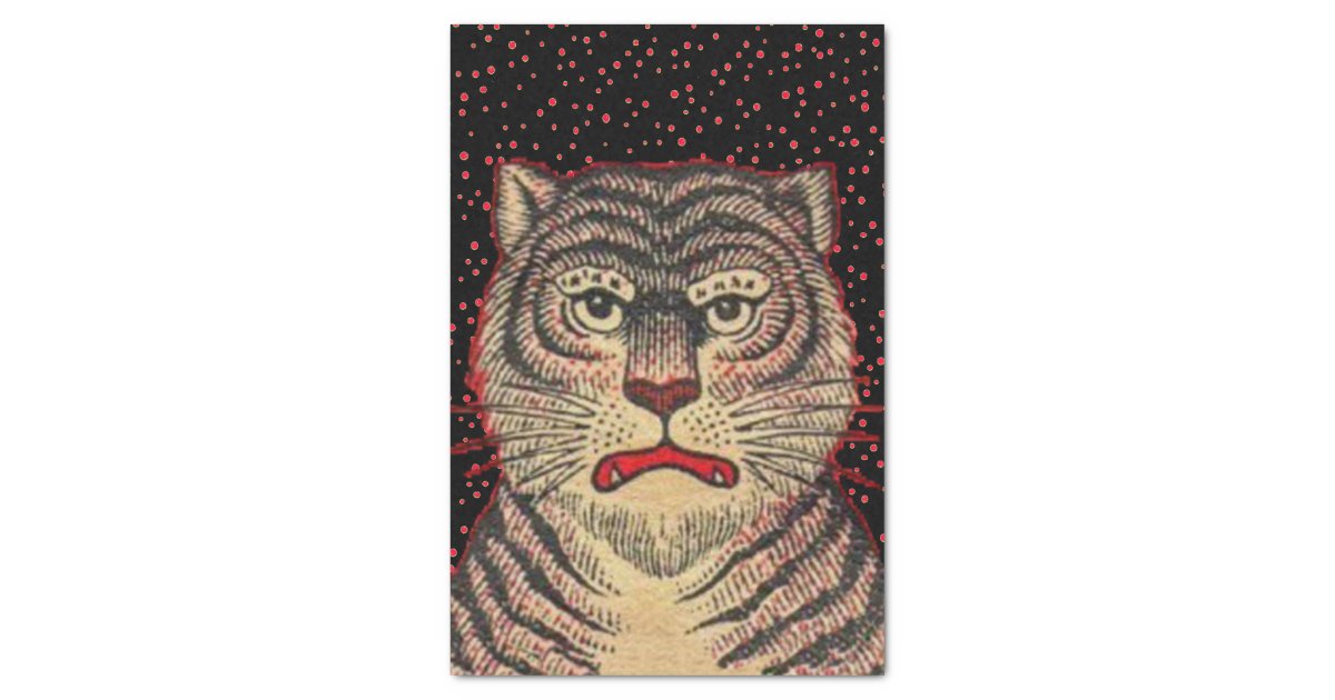 Vintage Asian Striped Fierce Tiger Tissue Paper | Zazzle