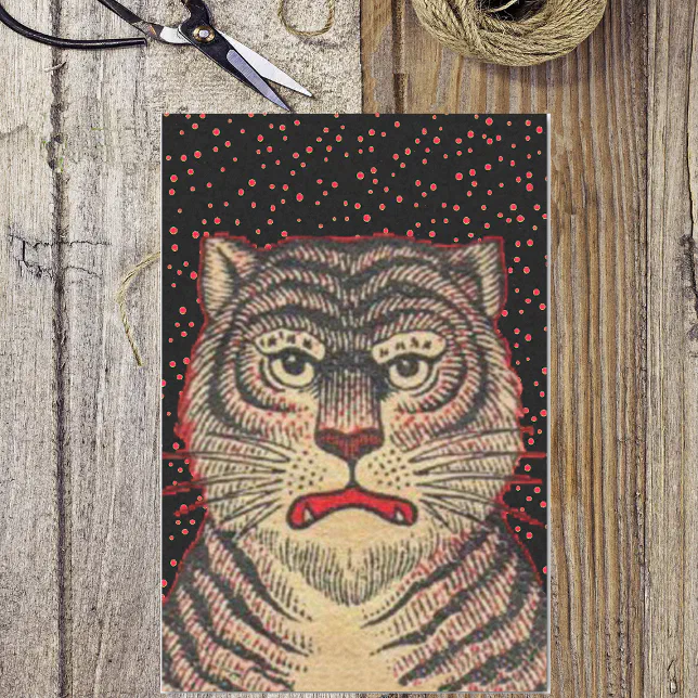 Vintage Asian Striped Fierce Tiger Tissue Paper | Zazzle