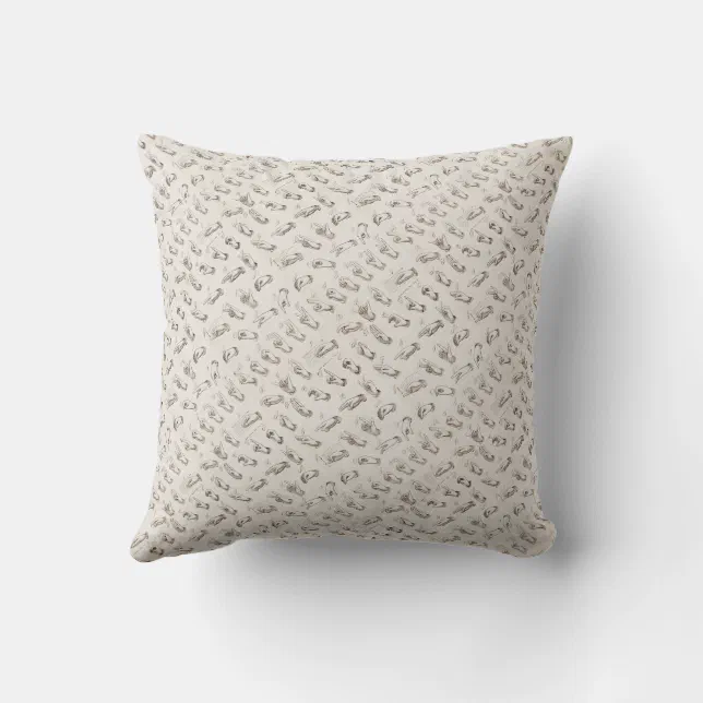Vintage ASL American Sign Language Chart Throw Pillow | Zazzle