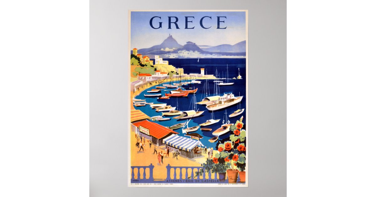 Vintage Athens Greece Travel Poster | Zazzle