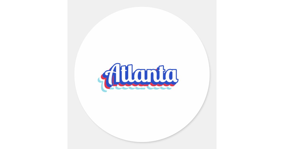 Vintage Atlanta Classic Round Sticker | Zazzle