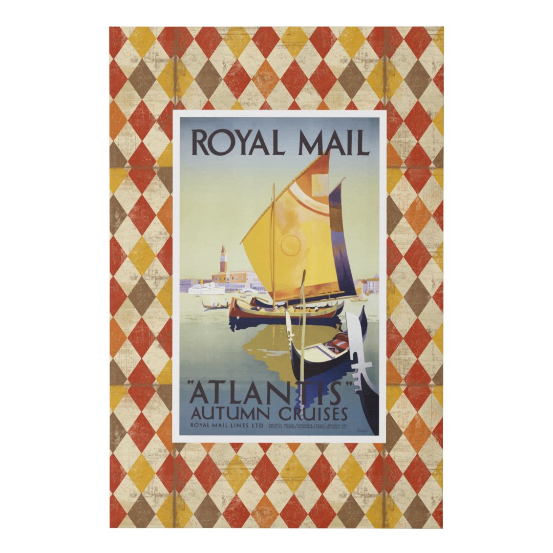 Vintage Atlantis Autumn Cruise Travel Poster Faux Canvas Print | Zazzle