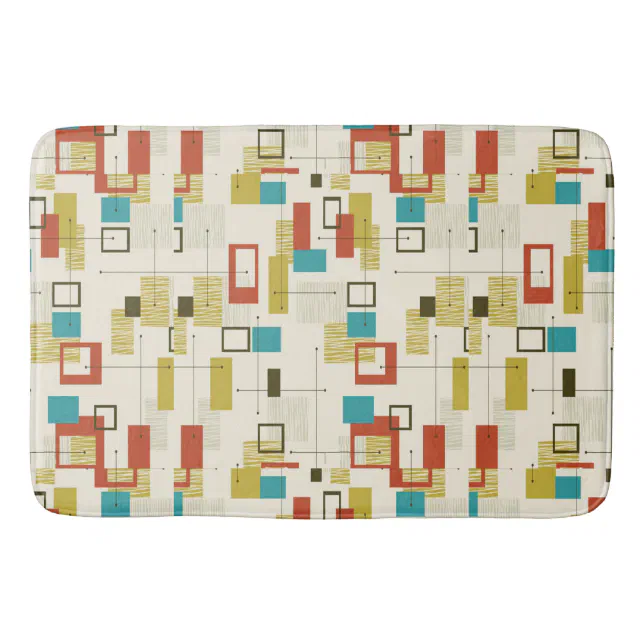 Vintage, Atomic, Mid Century Modern, Retro Bath Mat | Zazzle