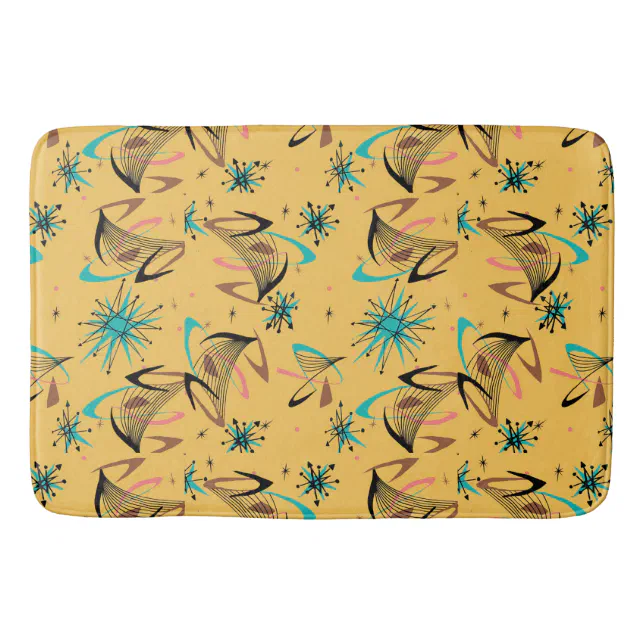 Vintage, Atomic, Mid Century Modern, Retro Bath Mat | Zazzle