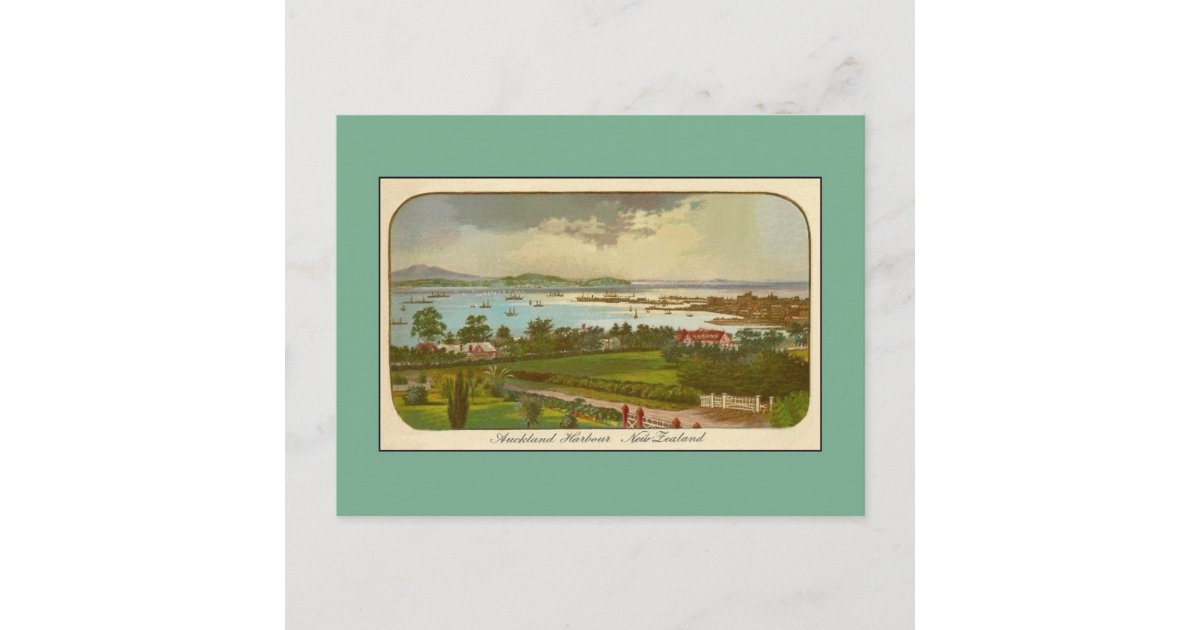 Vintage Auckland Harbour New Zealand Postcard | Zazzle