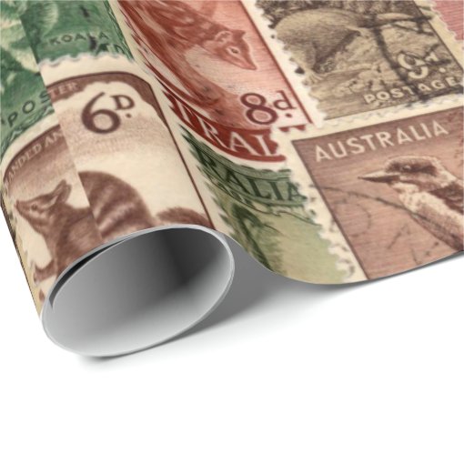Vintage Australian Postage Stamps Collection Wrapping Paper | Zazzle