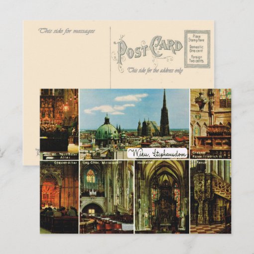 Vintage Austria, Wien, Vienna, StephansDom Postcard | Zazzle