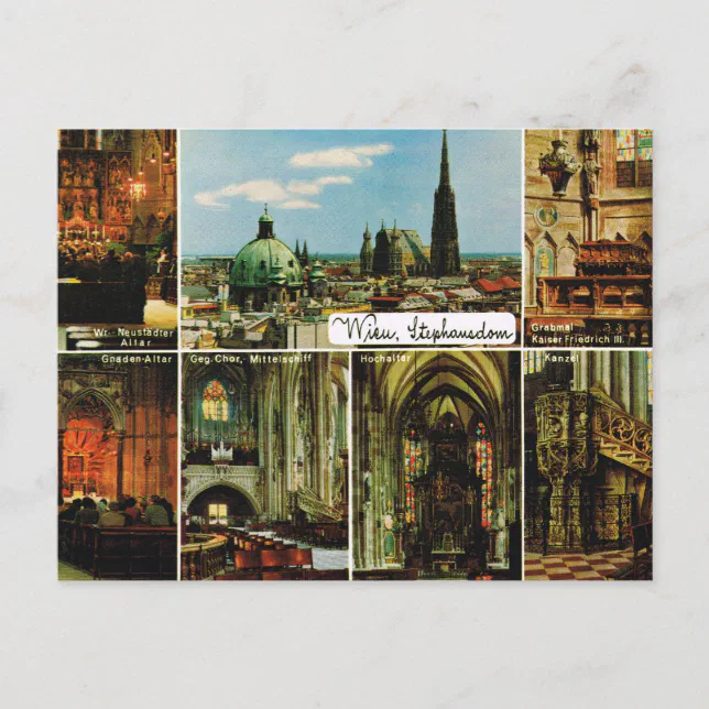 Vintage Austria, Wien, Vienna, StephansDom Postcard | Zazzle
