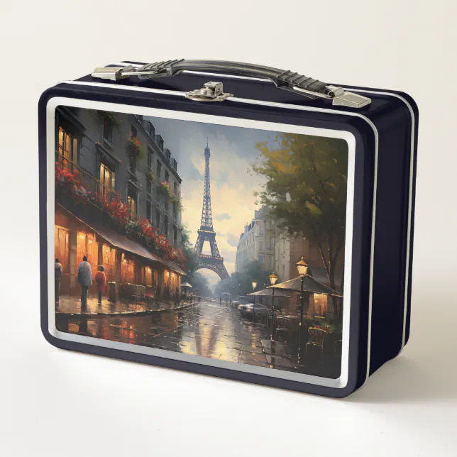 Vintage autumn in Paris France Metal Lunch Box | Zazzle