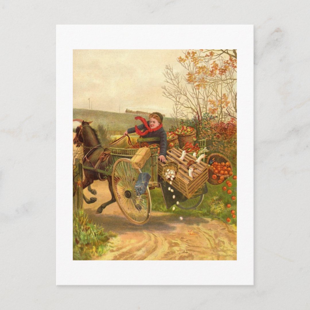 Vintage Autumn Postcard | Zazzle