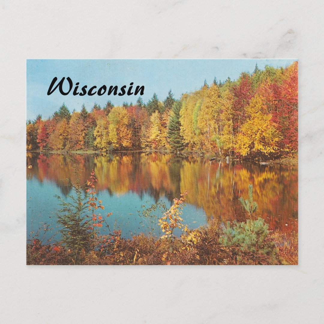 Vintage Autumn Scene Postcard | Zazzle