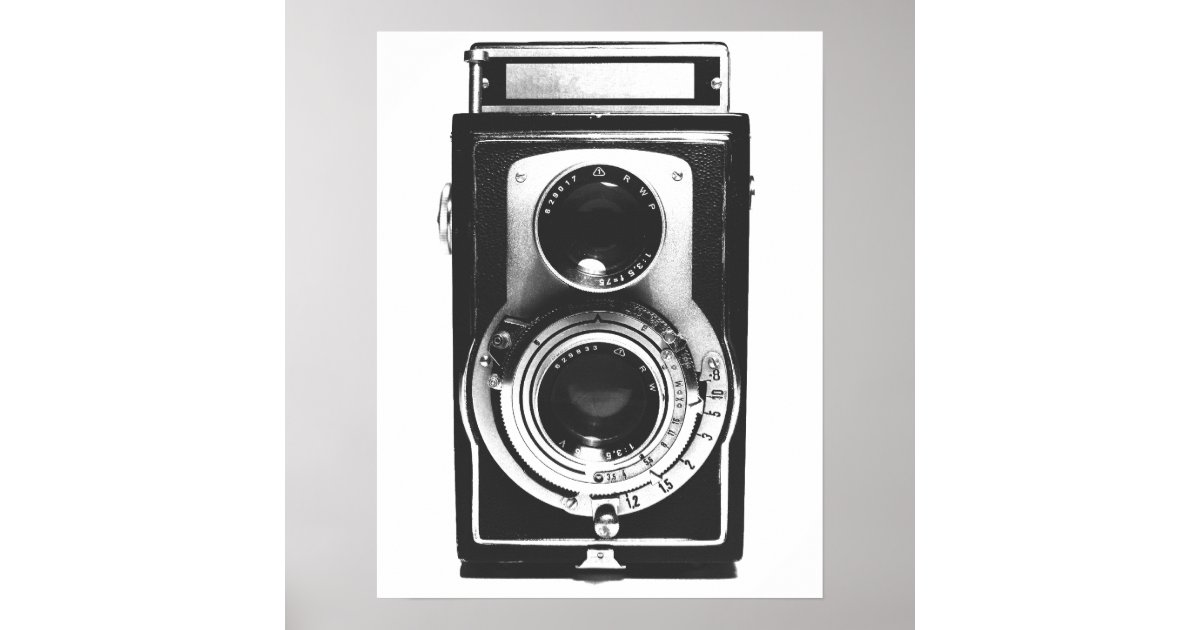 Vintage b&w Camera Poster | Zazzle