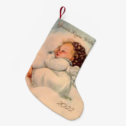 Vintage Baby Angel Wings sleeping in cloud Small Christmas Stocking ...