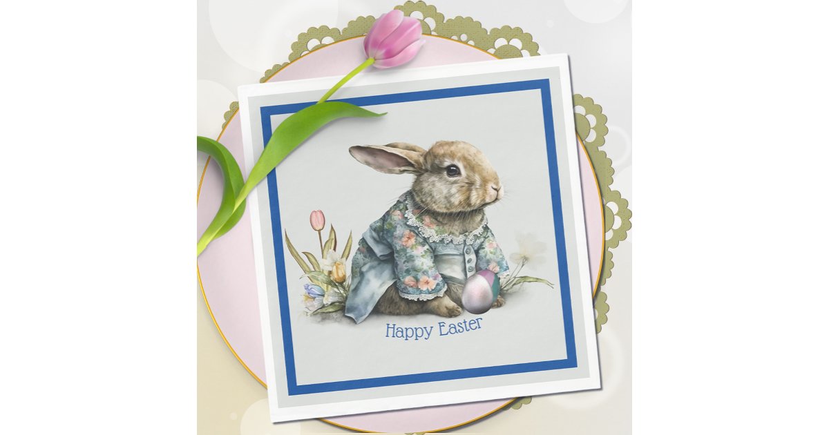Vintage Baby Easter Bunny Napkins | Zazzle