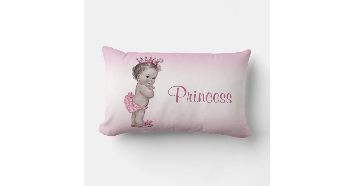 Vintage Baby Princess Pink Lumbar Pillow | Zazzle