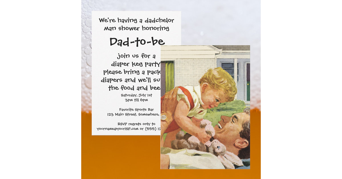 Vintage Baby Shower for Men, Man Shower, Dadchelor Invitation | Zazzle