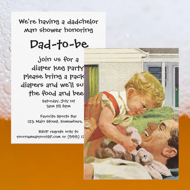 Vintage Baby Shower for Men, Man Shower, Dadchelor Invitation | Zazzle