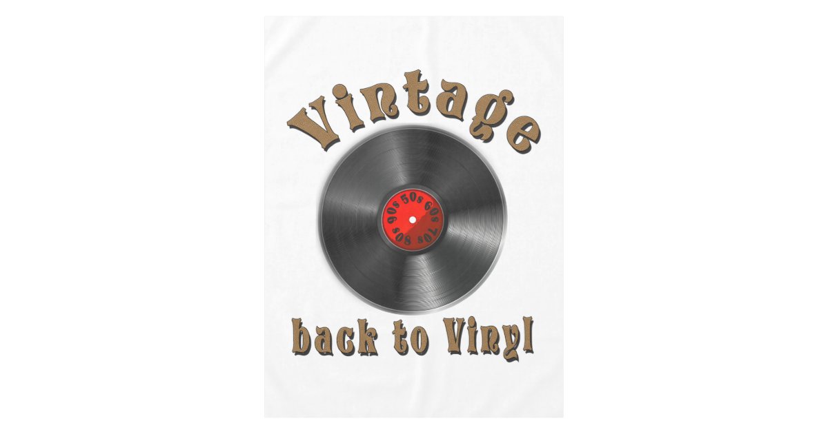 Vintage Back to Vinyl Record Art Tablecloth | Zazzle