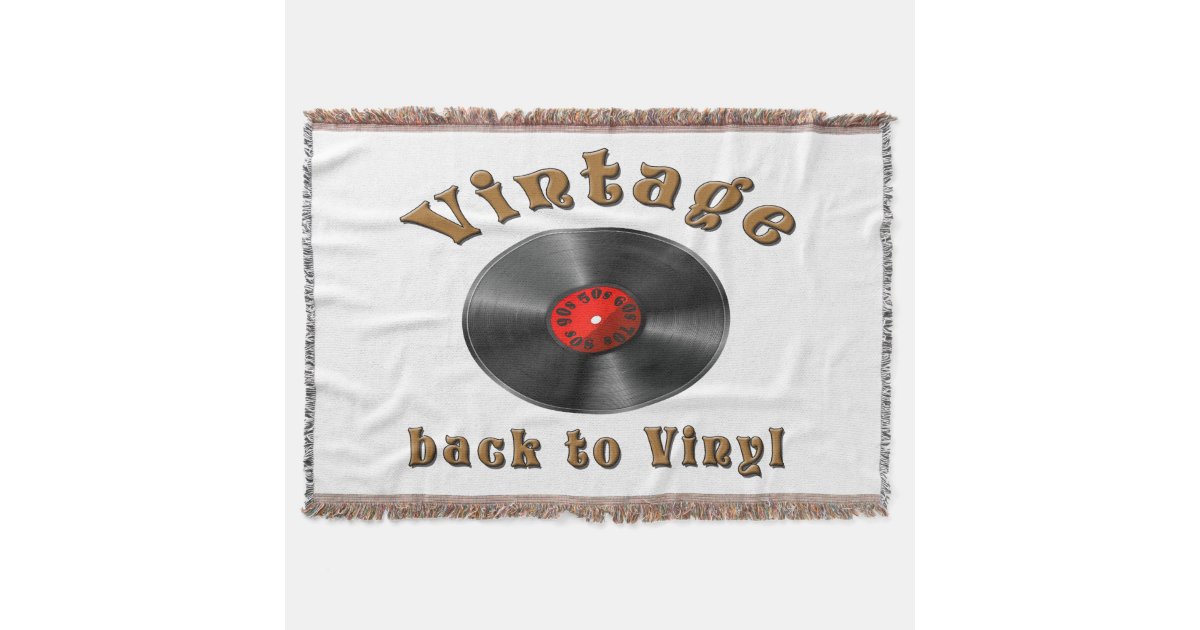 Vintage Back to Vinyl Record Art Throw Blanket | Zazzle