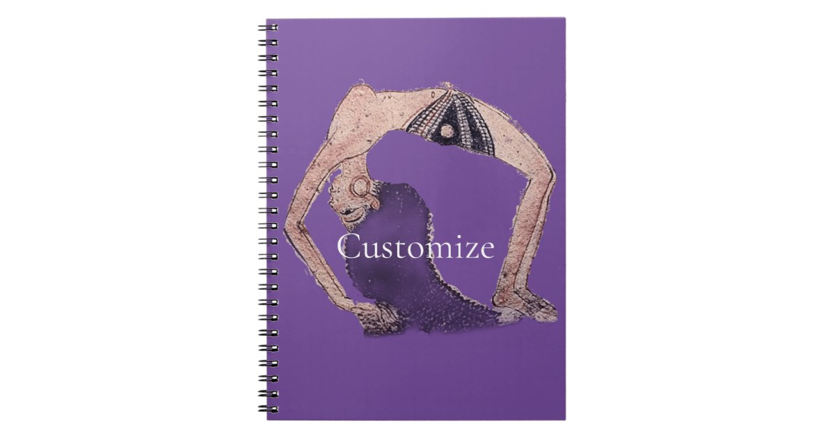 Vintage Backbend Yoga Pose Thunder_Cove Notebook | Zazzle