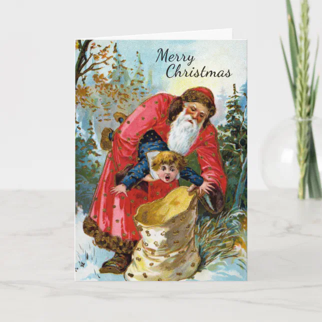 Vintage Bad Santa Christmas Card | Zazzle