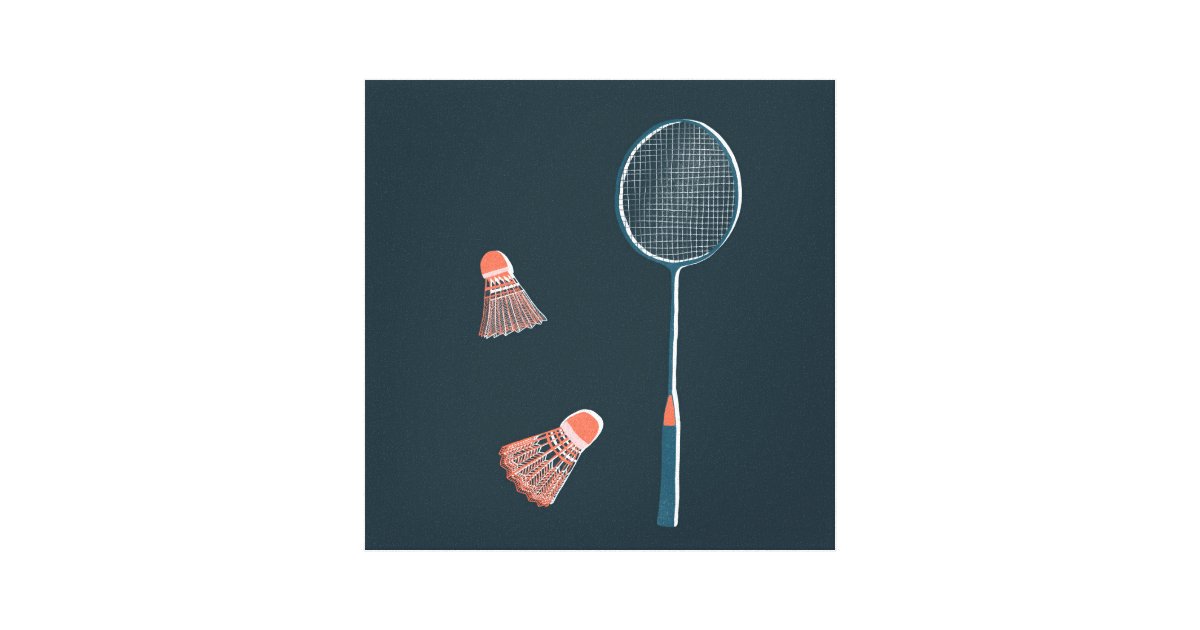 Vintage badminton print - hand drawn for you! | Zazzle