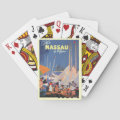 Vintage Bahamas Travel Art, Fly Nassau by Clipper Poker Cards | Zazzle