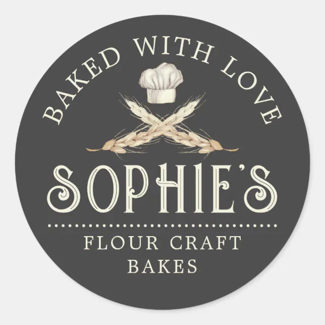 Vintage Baker's Logo Black Product Label Sticker | Zazzle