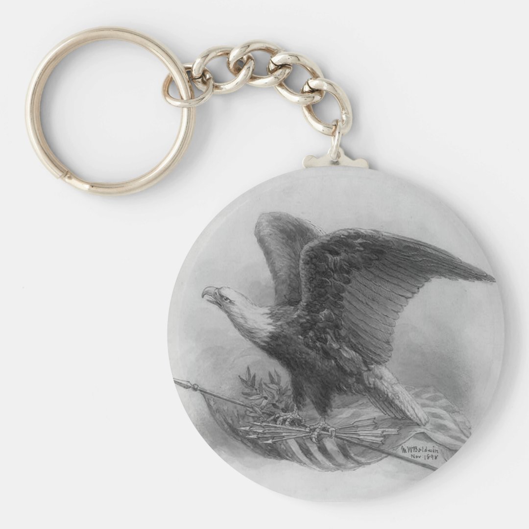 vintage bald eagle keychain | Zazzle