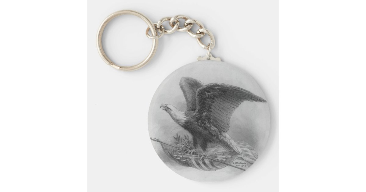 vintage bald eagle keychain | Zazzle