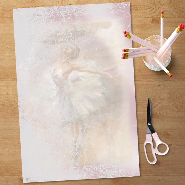Vintage Ballerina Dance Pose Decoupage Tissue Paper | Zazzle