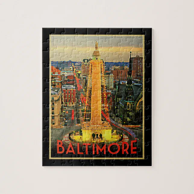 Vintage Baltimore At Dusk Jigsaw Puzzle | Zazzle