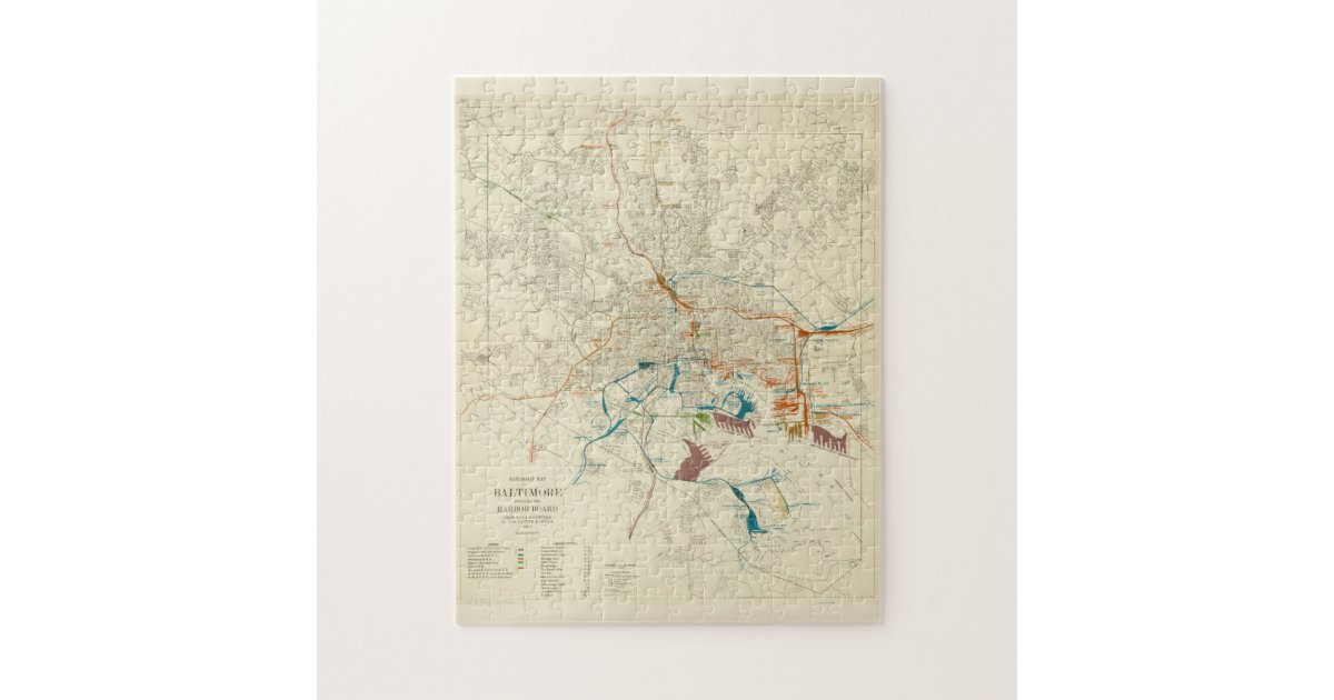 Vintage Baltimore MD Railroad Map (1922) Jigsaw Puzzle | Zazzle