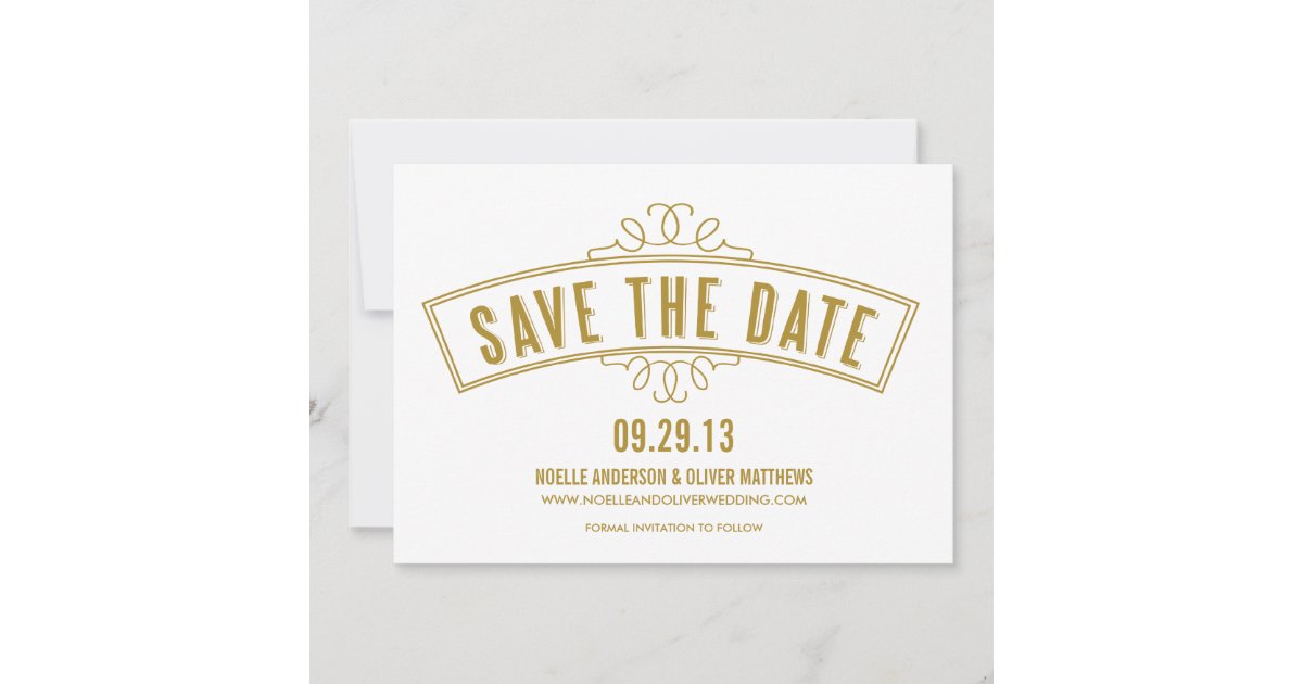 VINTAGE BANNER | SAVE THE DATE ANNOUNCEMENT | Zazzle