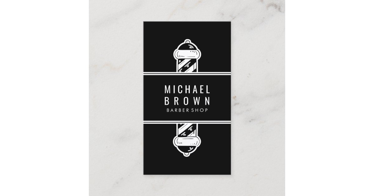 Vintage Barber shop Black Business Card | Zazzle