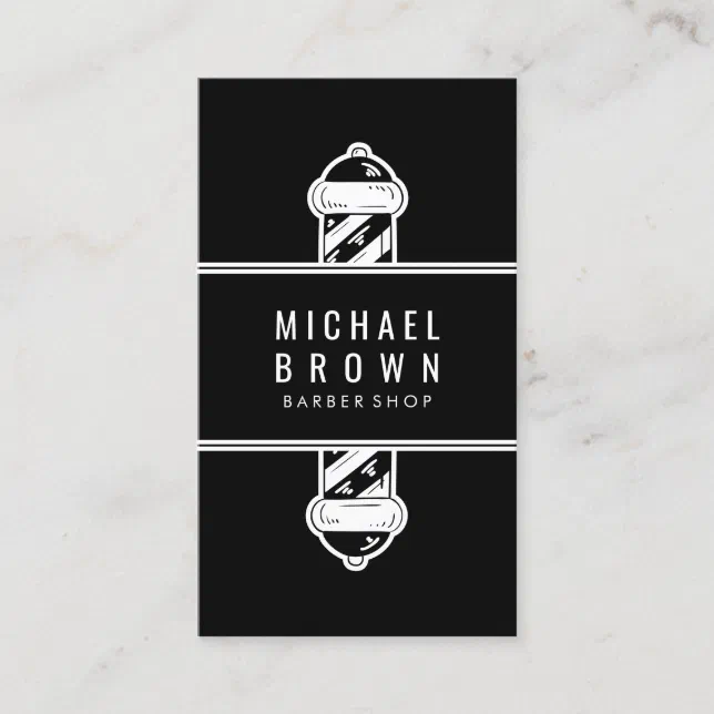 Vintage Barber shop Black Business Card | Zazzle