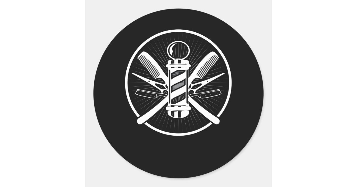 Vintage Barbers Tools Classic Round Sticker | Zazzle