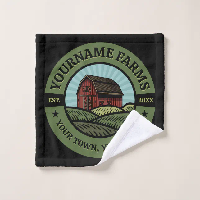 Vintage Barn ADD NAME Country Farm Crops Farmer Bath Towel Set | Zazzle