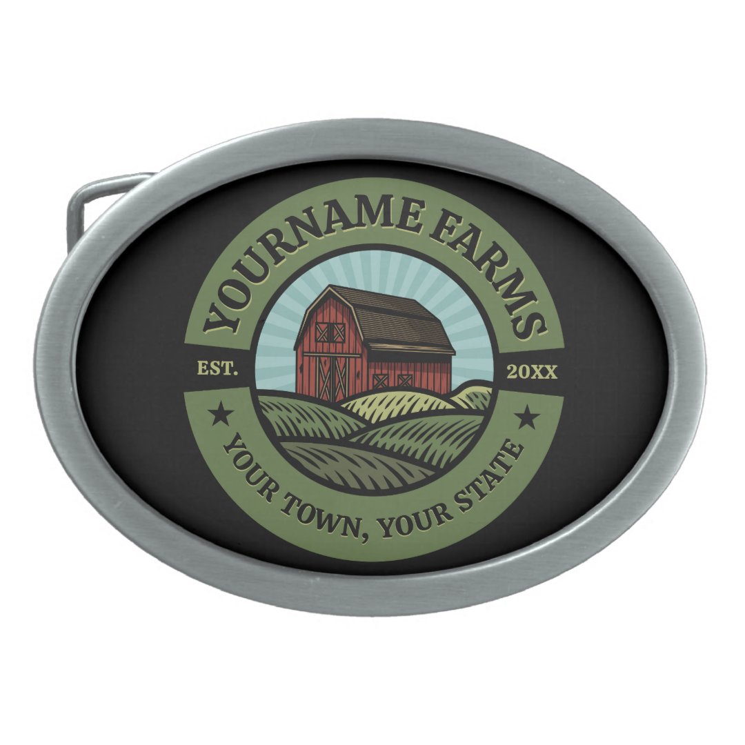 Vintage Barn ADD NAME Country Farm Crops Farmer Belt Buckle | Zazzle