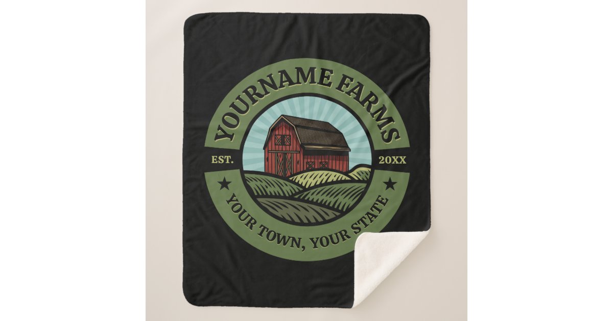 Vintage Barn ADD NAME Country Farm Crops Farmer Sherpa Blanket | Zazzle