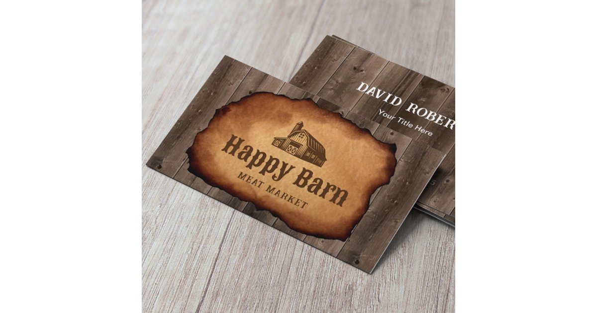 Vintage Barn House Butcher Shop Meat Market Business Card | Zazzle