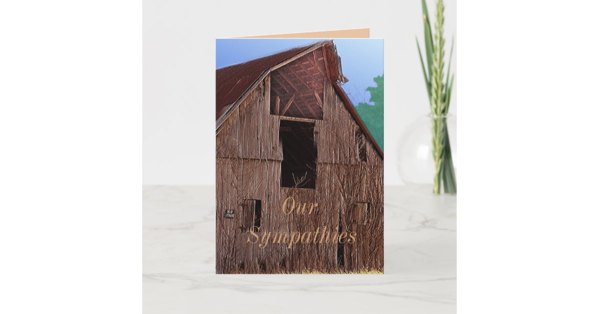 Vintage Barn Sympathy Card or any occasion | Zazzle