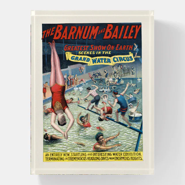 Vintage Barnum & Bailey Circus Poster Paperweight | Zazzle