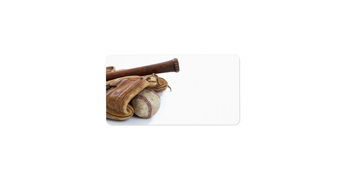 Vintage Baseball and Bat Label | Zazzle