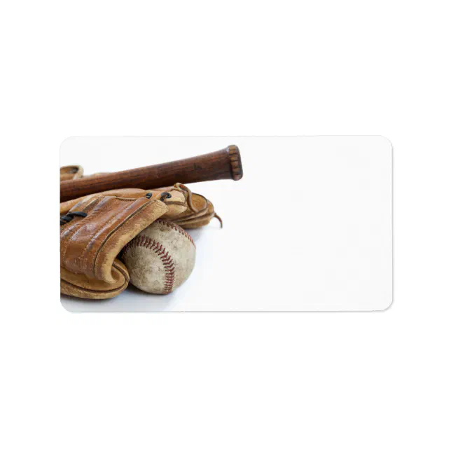 Vintage Baseball and Bat Label | Zazzle