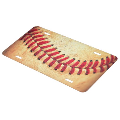 Vintage baseball ball license plate | Zazzle