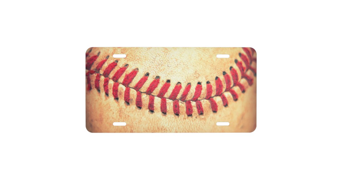 Vintage baseball ball license plate | Zazzle