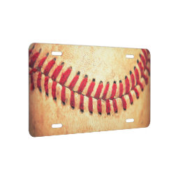 Vintage baseball ball license plate | Zazzle