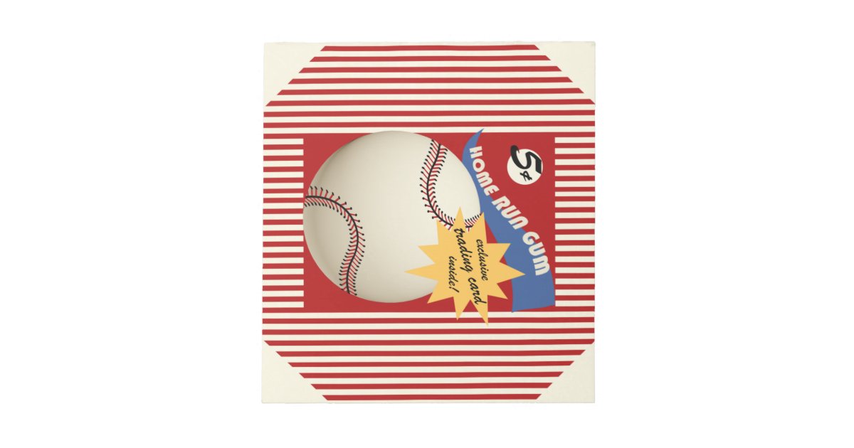 Vintage Baseball Card Bubblegum Wrapper Notepad | Zazzle